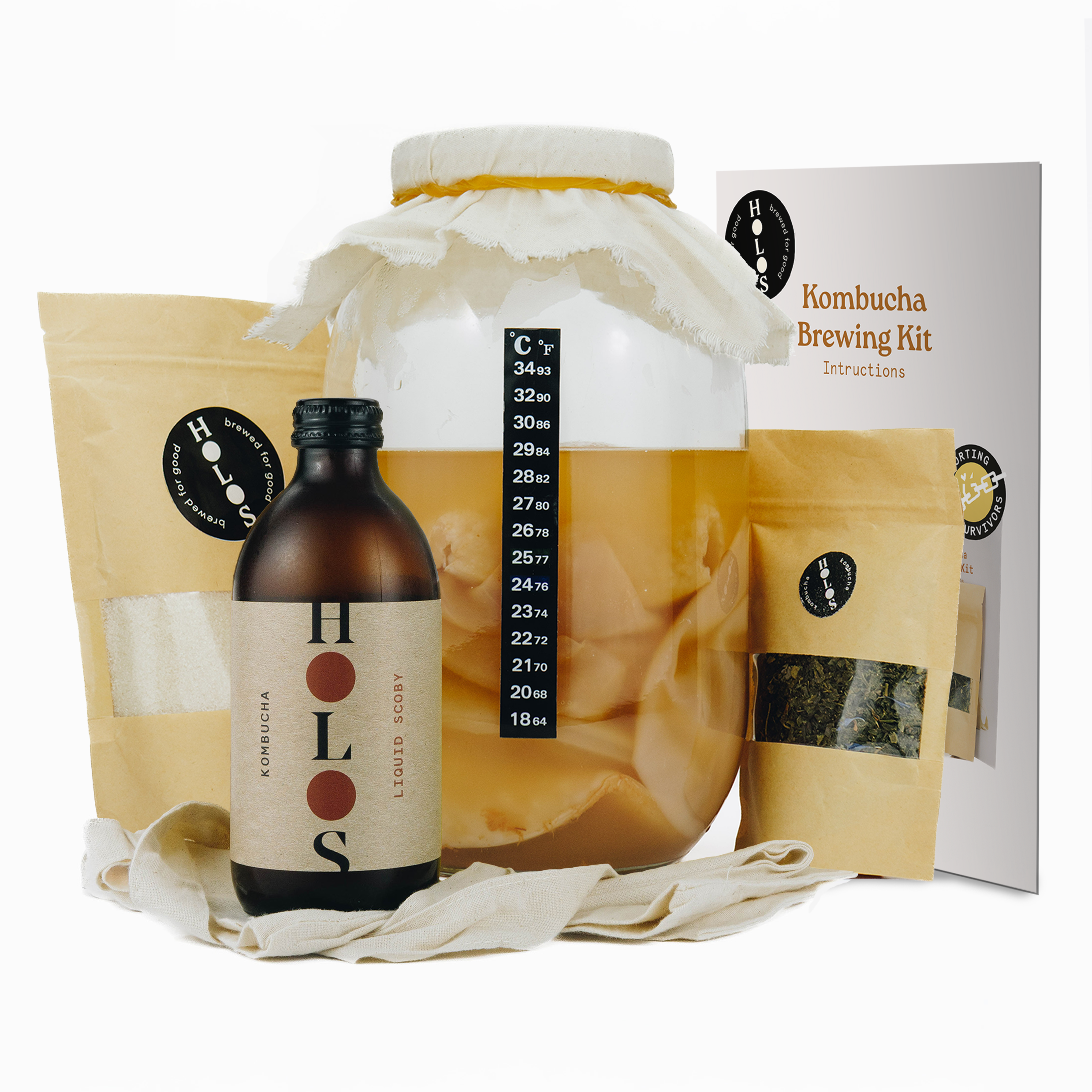 Kombucha Brewing Kit with SCOBY – HOLOS Kombucha