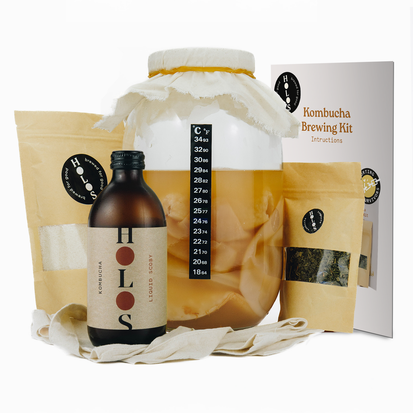 Kombucha Brewing Kit with SCOBY – HOLOS Kombucha