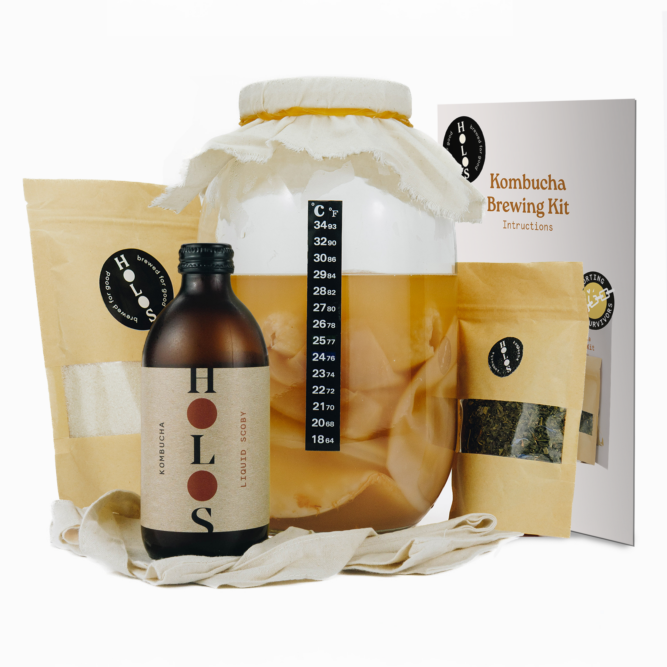 Kombucha Brewing Kit with SCOBY – HOLOS Kombucha